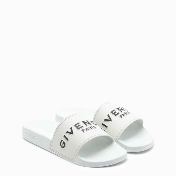Givenchy | Shoes | Givenchy White Slide Slippers With Logo | Poshmark